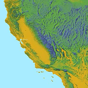 USA Relief Map Collection Catalog - State of California