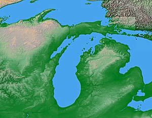 USA Relief Map Collection Catalog - State of Michigan